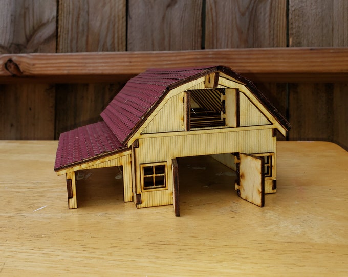HO Scale Barn - Model Railroad Train Kit Building - Etsy