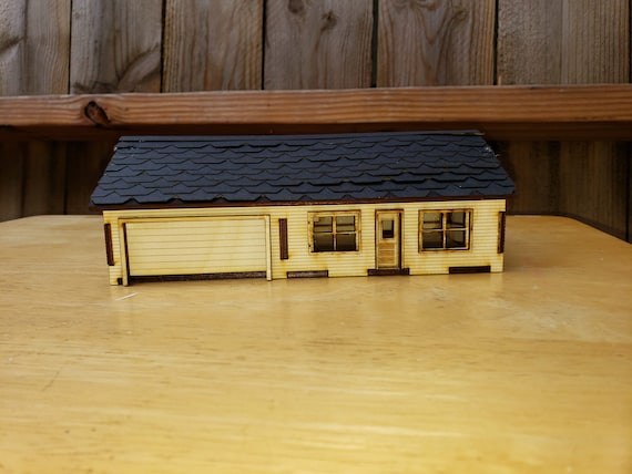 HO Scale House and Garage Model Railroad Train Kit Building | Etsy