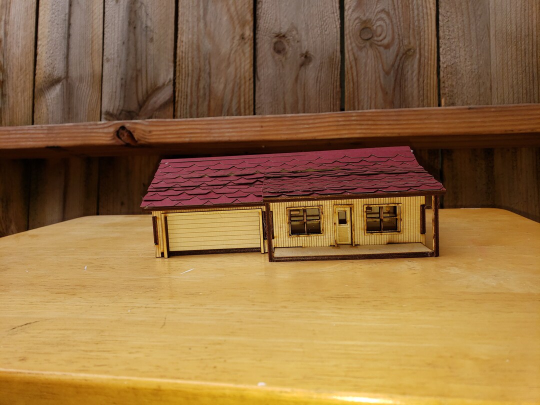 HO Scale House and Garage - Model Railroad Train Kit Building - Etsy