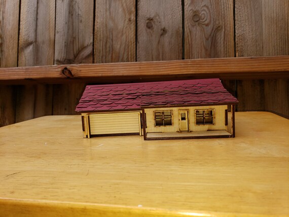 HO Scale House and Garage Model Railroad Train Kit Building - Etsy