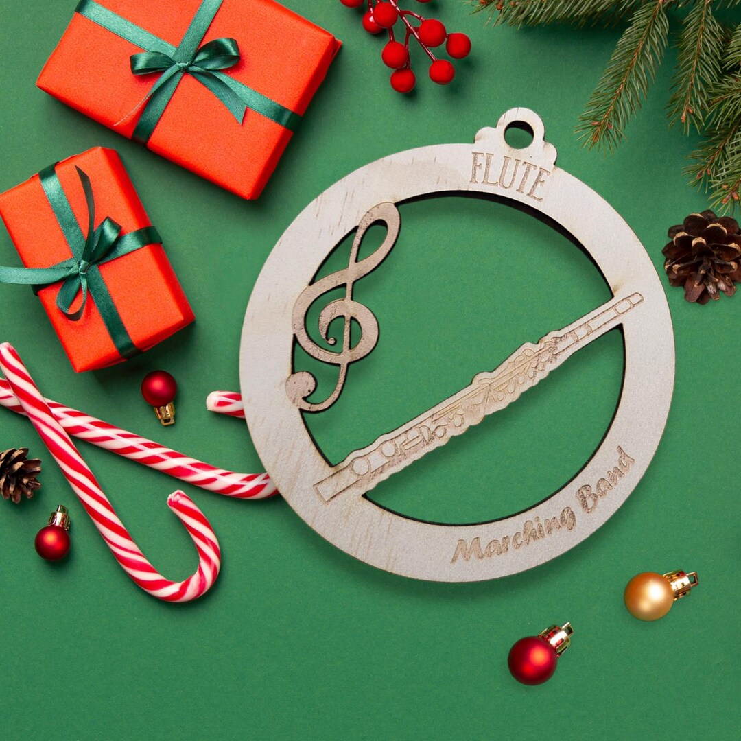Personalized Marching Band Flute Christmas Ornament Wood Orchestra - Etsy