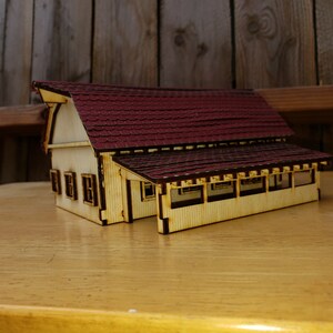 HO Scale Barn - Model Railroad Train Kit Building - Etsy