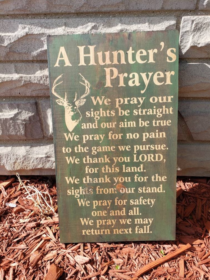 Rustic Wood Sign A Hunter's Prayer With Deer - Etsy