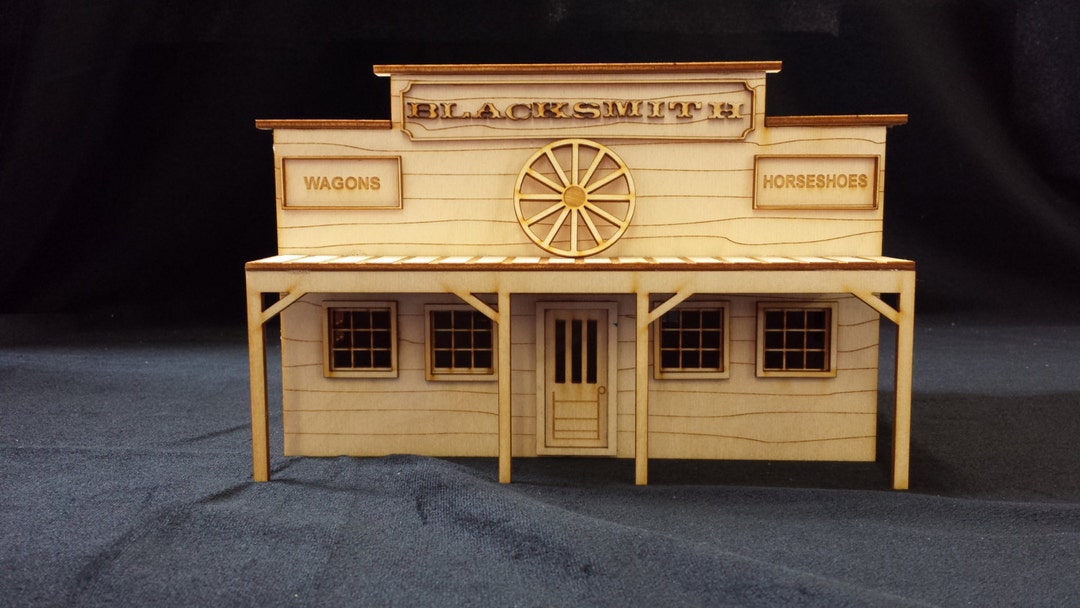 O Scale Blacksmith Shop Store Front Kit Model Railroad Train Building ...
