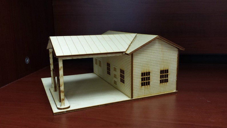 O Scale Gas Station Kit Model Railroad Train Building On30 | Etsy