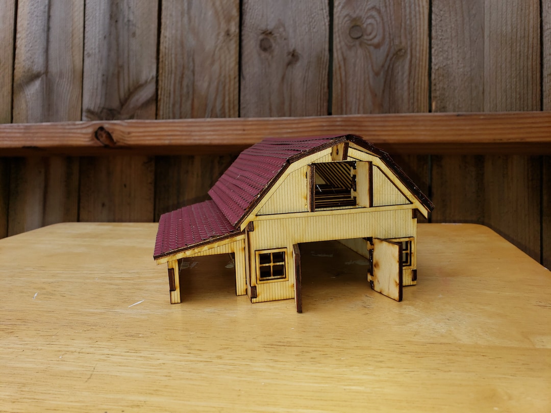 HO Scale Barn - Model Railroad Train Kit Building - Etsy