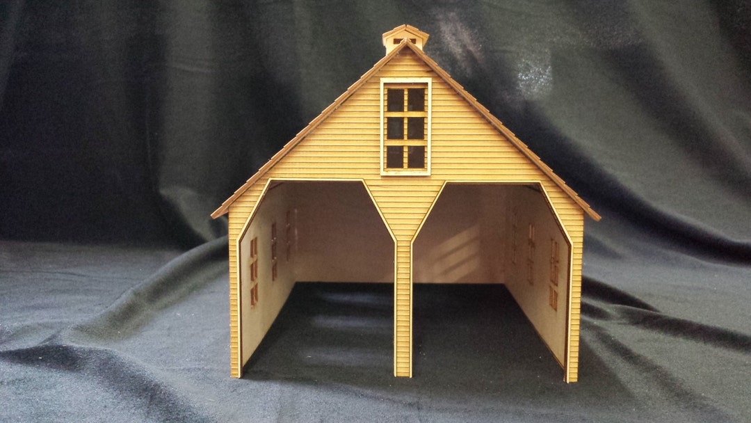 O Scale 2 Bay Engine House Kit Model Railroad Train Building On30 Scale ...