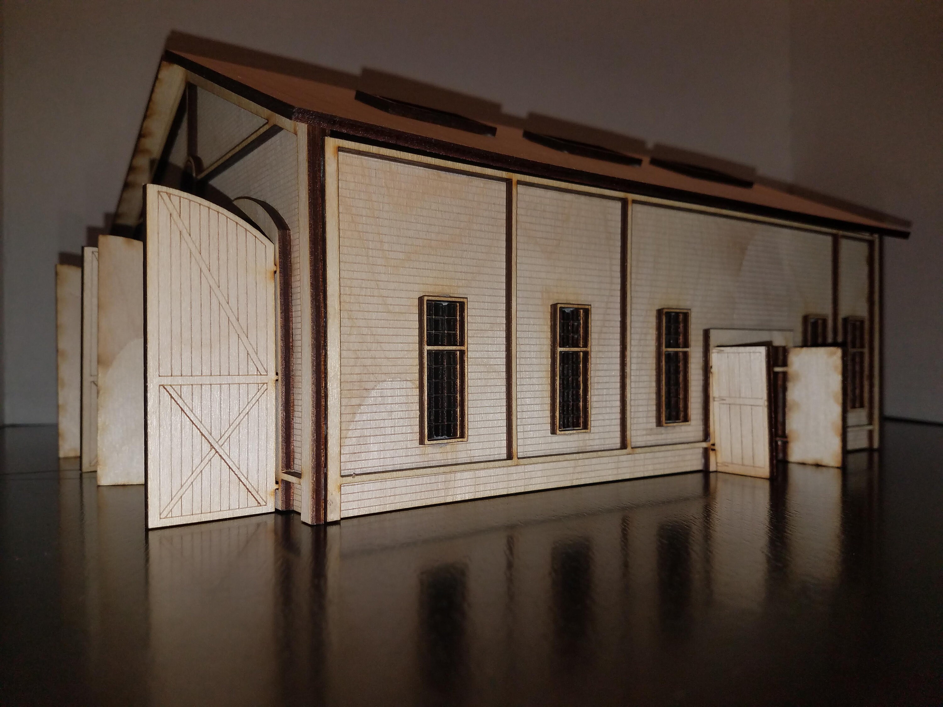 O Scale Double Stall Engine House - Model Railroad Train Kit Building ...