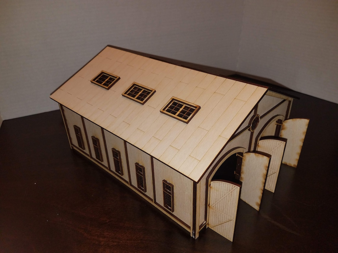 HO Scale Double Stall Engine House Model Railroad Train Kit | Etsy