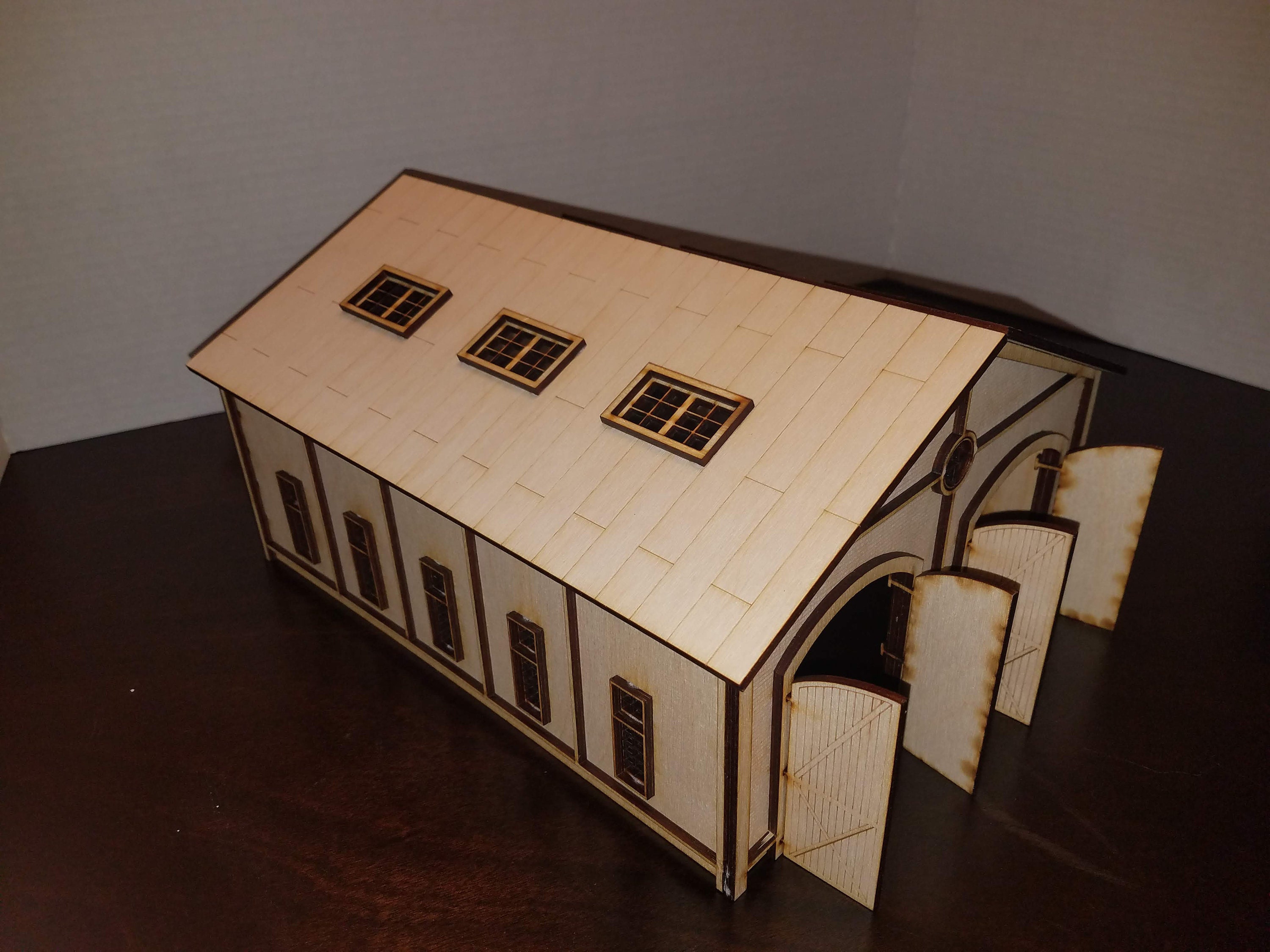 O Scale Double Stall Engine House - Model Railroad Train Kit Building ...