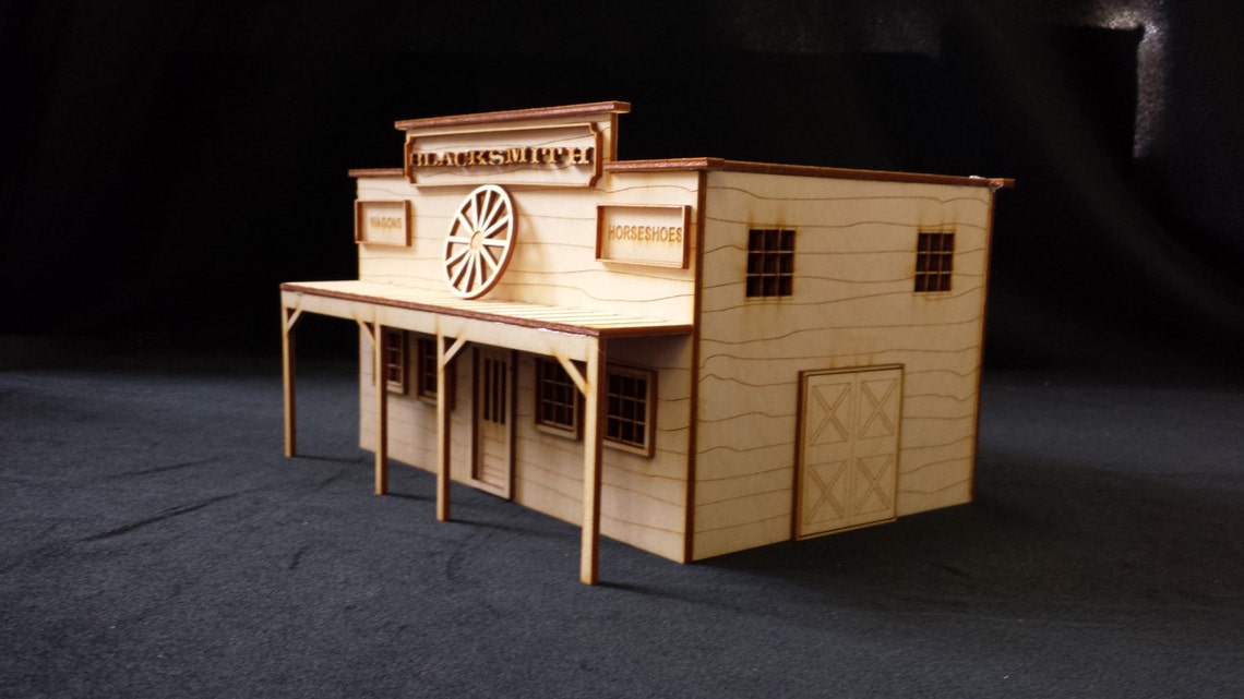 O Scale Blacksmith Shop Store Kit Model Railroad Train Building On30 ...