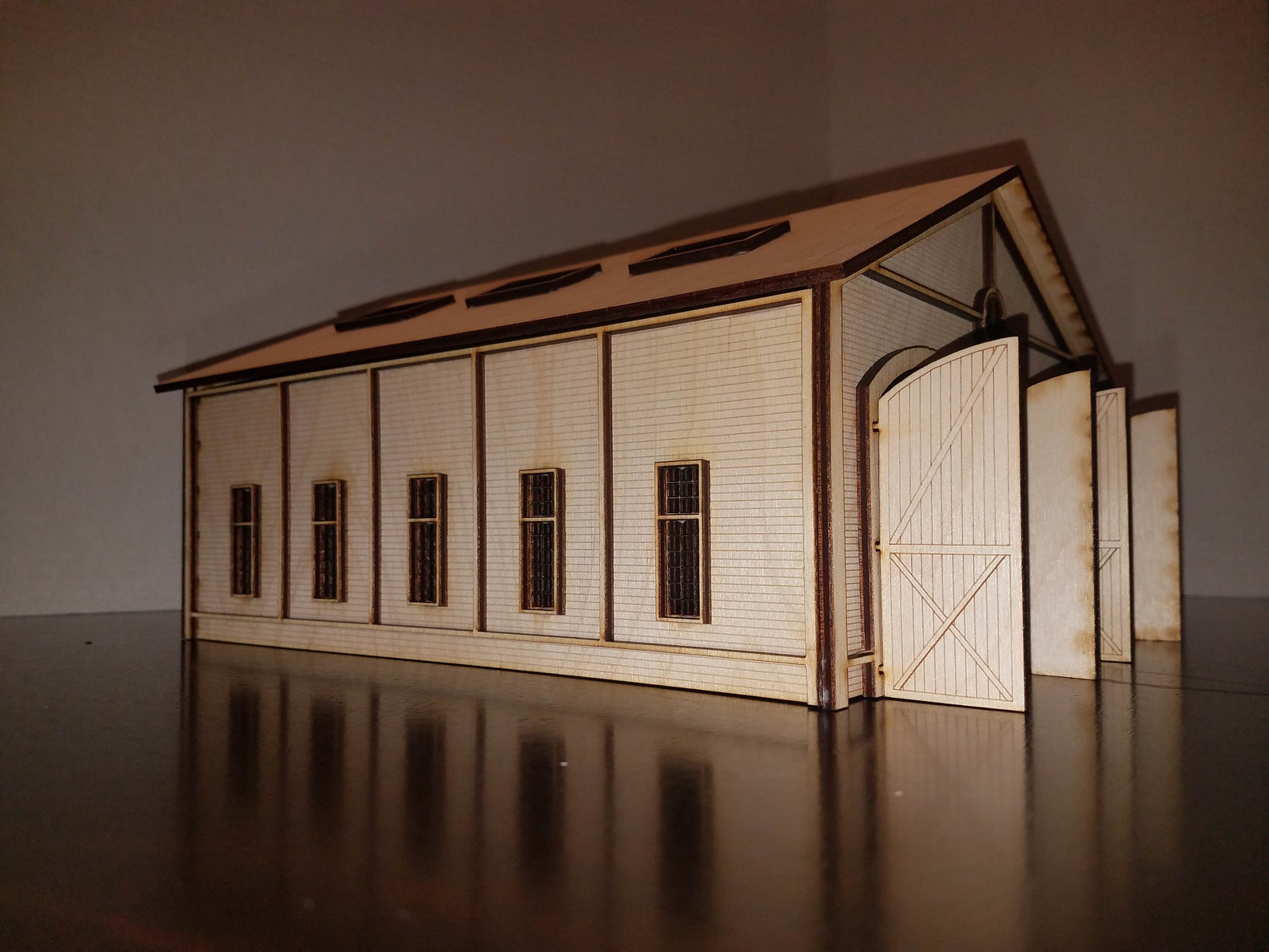 Ho Scale Double Stall Engine House Model Railroad Train Kit Etsy