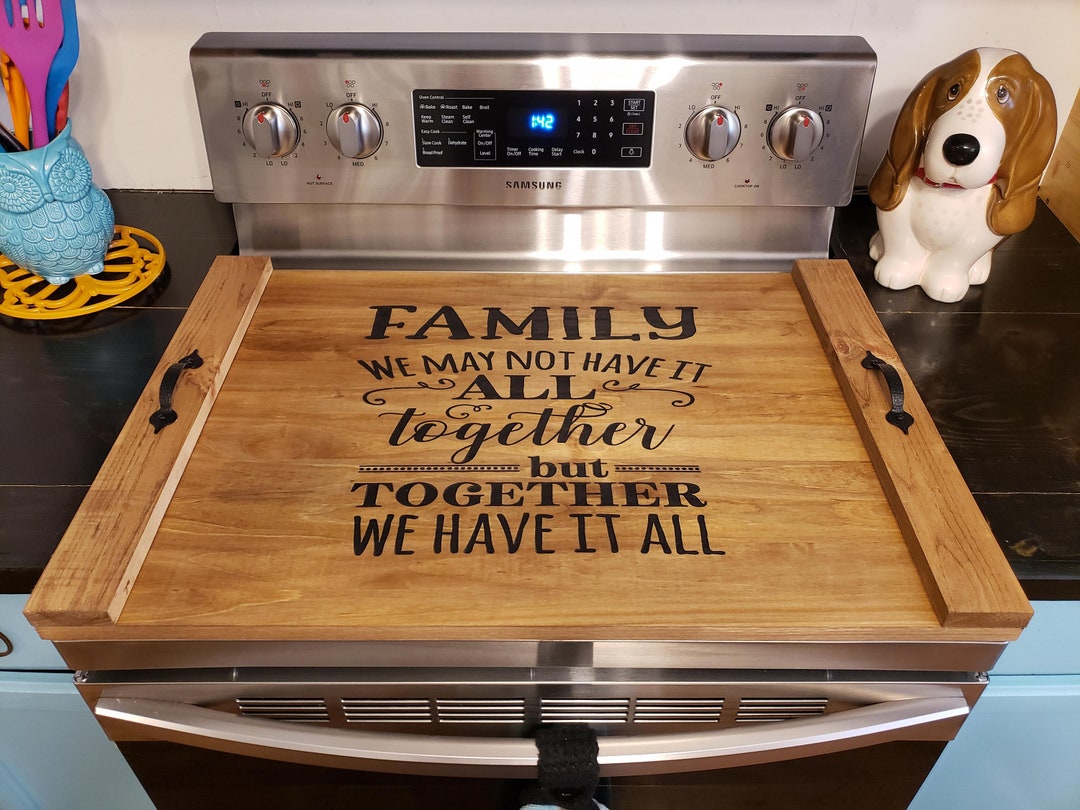 Personalized Rustic Wood Stove Top Cover: Kitchen Decor Noodle Board - Etsy