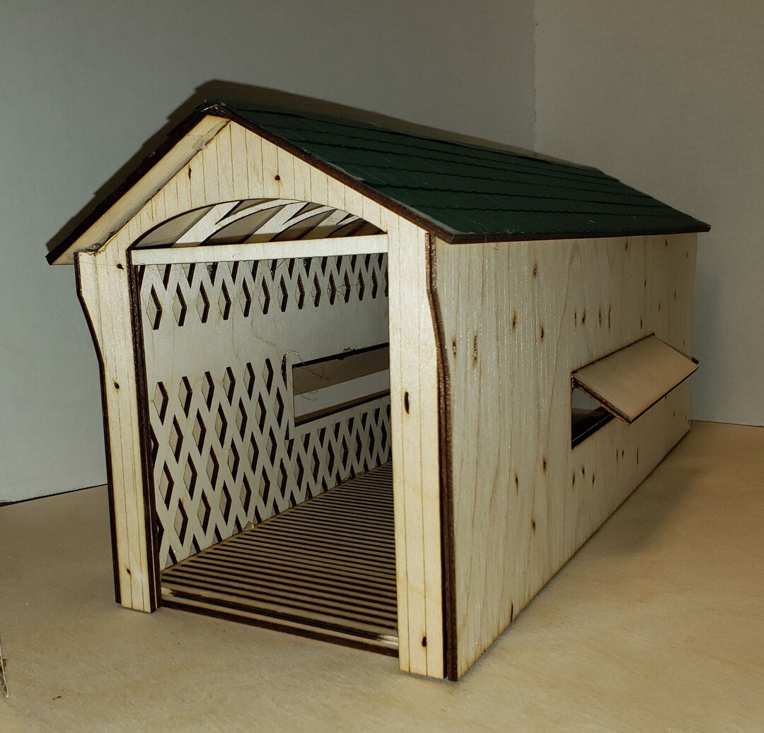 O Scale Covered Bridge - Model Railroad Train Kit Building - Etsy