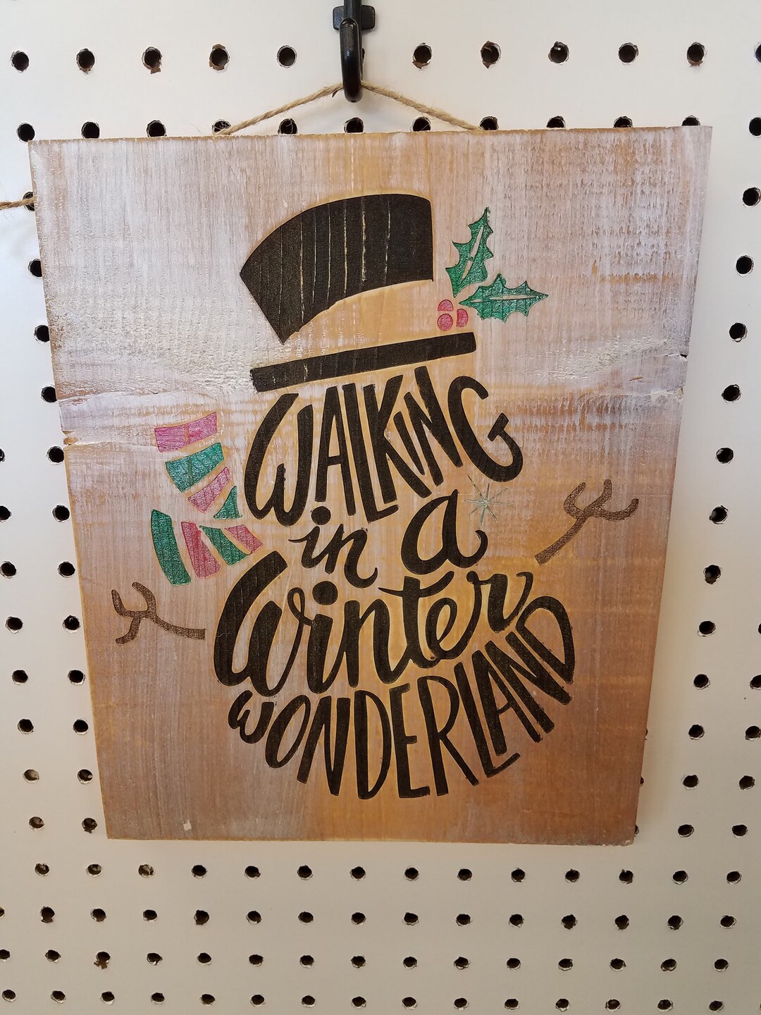 Rustic Wood Sign Walking in a Winter Wonderland - Snowman - Etsy