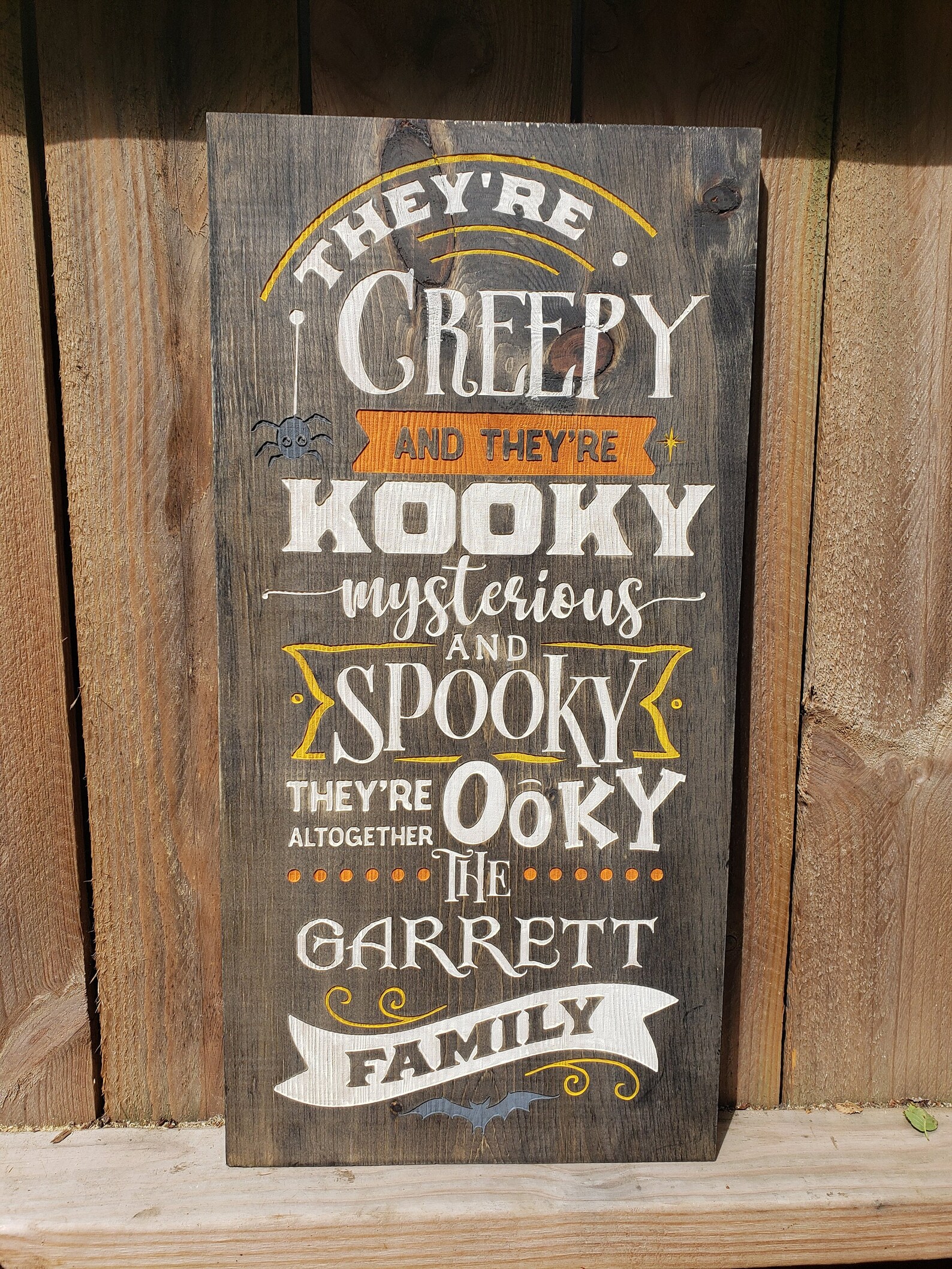 Rustic Wood Sign Halloween They're Creepy and Kooky Custom - Etsy
