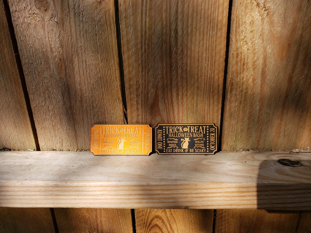 Wood Halloween Party Invitations Raffle Tickets - Etsy