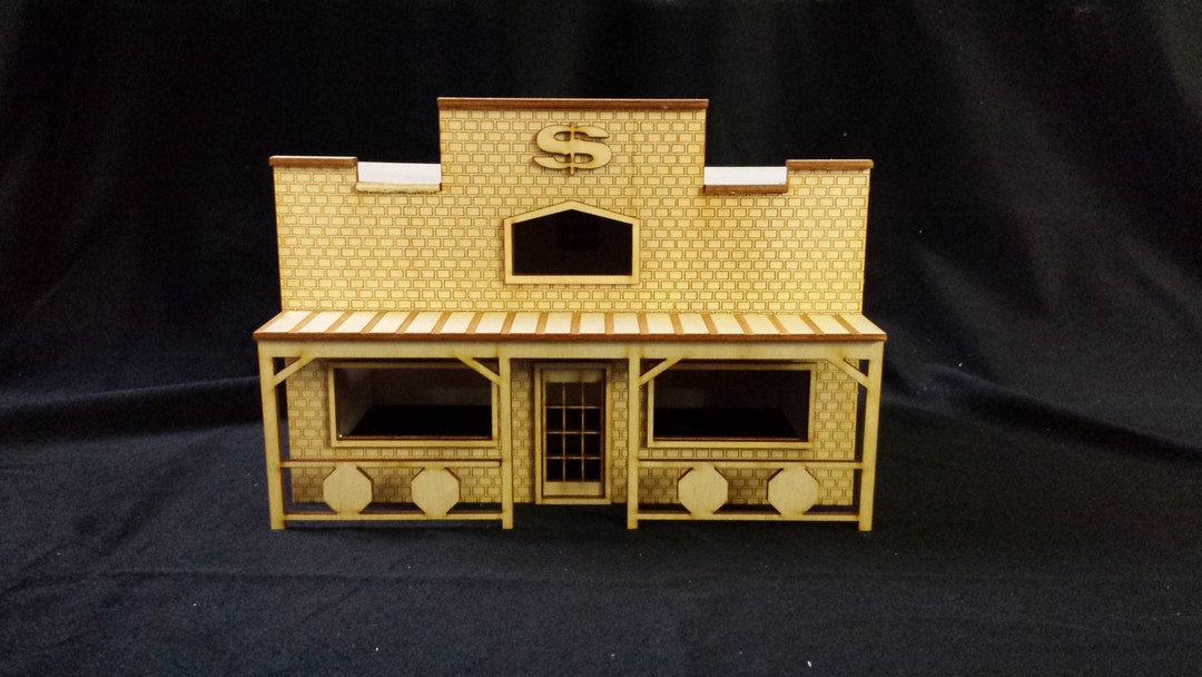 O Scale Bank Store Front Kit Model Railroad Train Building On30 Scale ...