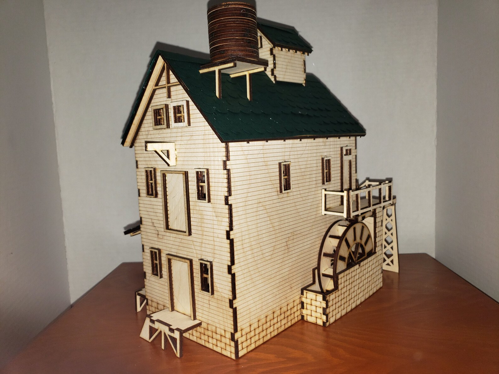O Scale Mill With Water Wheel - Model Railroad Train Kit Building - Etsy