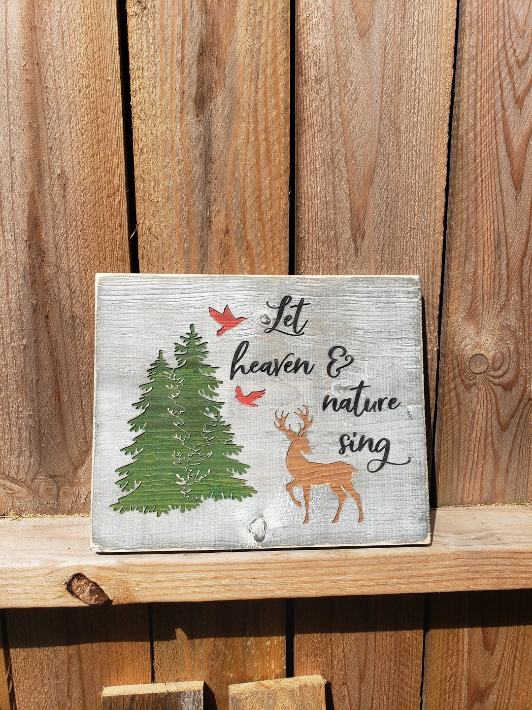 Rustic Wood Sign Let Heaven and Nature Sing - Etsy