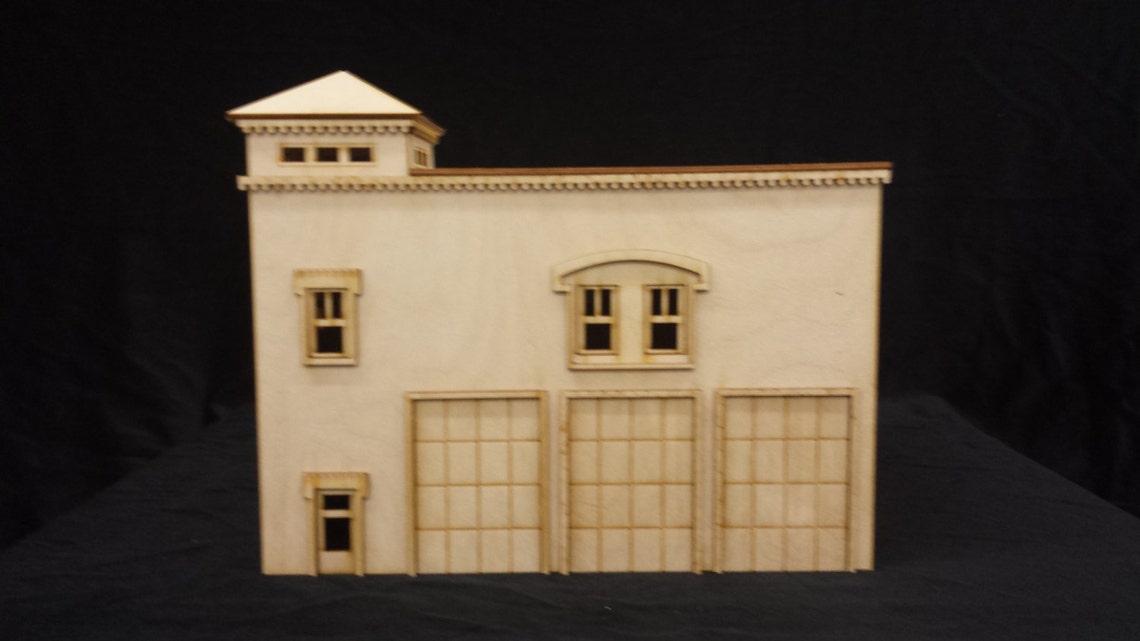 O Scale 3 Bay Fire Engine House Kit Model Railroad Train - Etsy