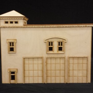 O Scale 3 Bay Fire Engine House Kit Model Railroad Train Building On30 ...