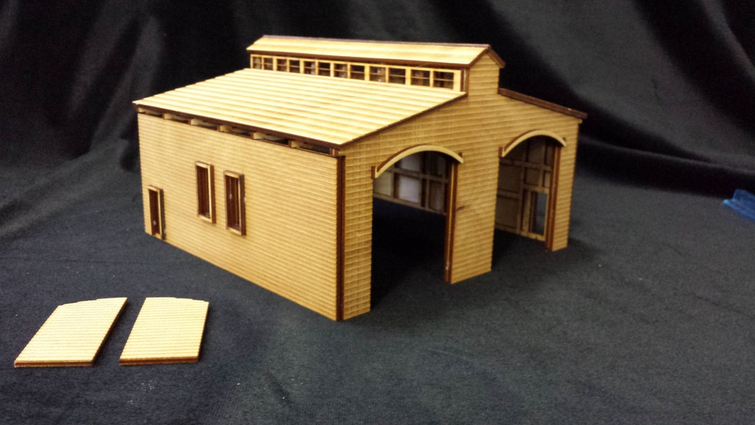 HO Scale 2 Bay Engine House Kit Model Railroad Train Building - Etsy