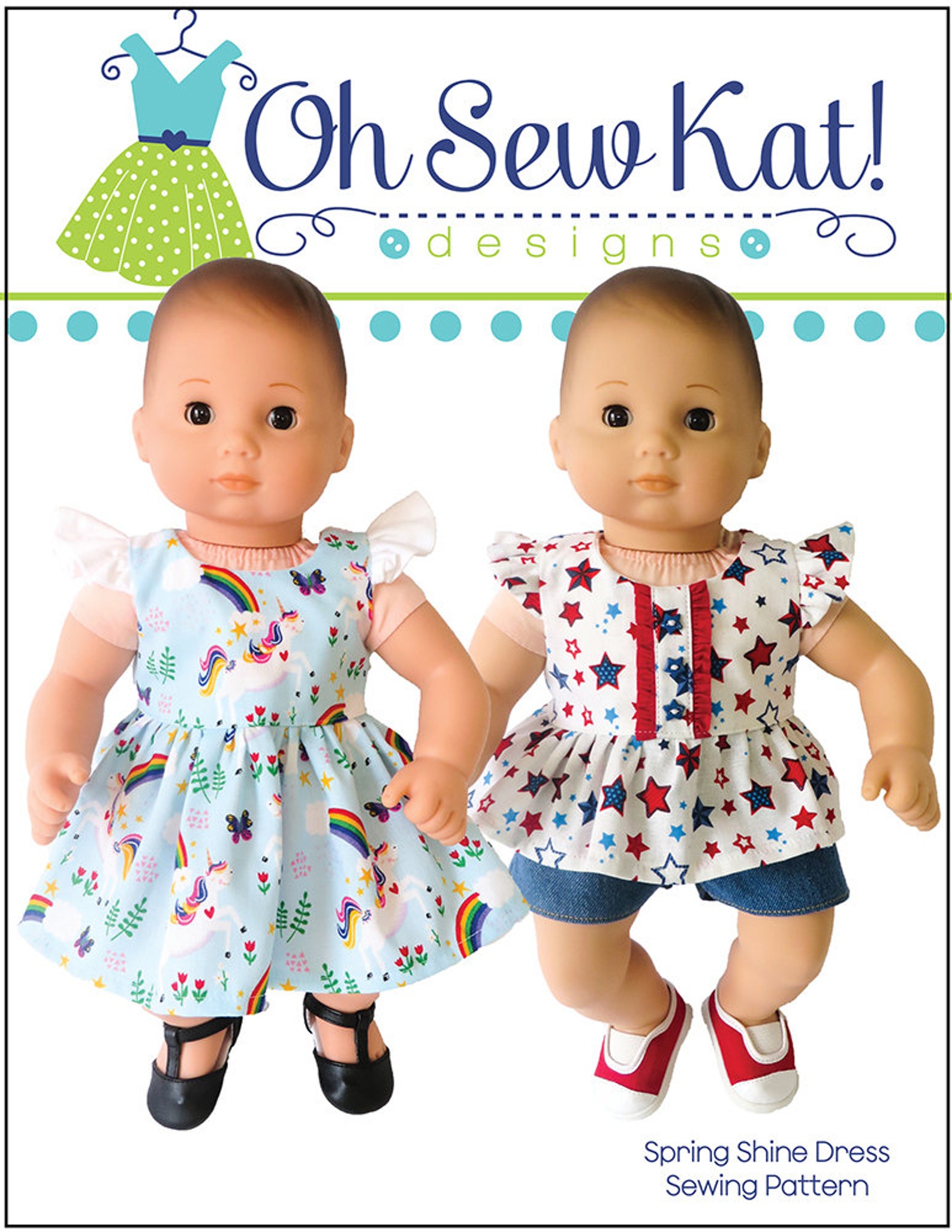 Doll Clothes Sewing Pattern for 15 Inch Baby Doll Clothes - Flutter ...