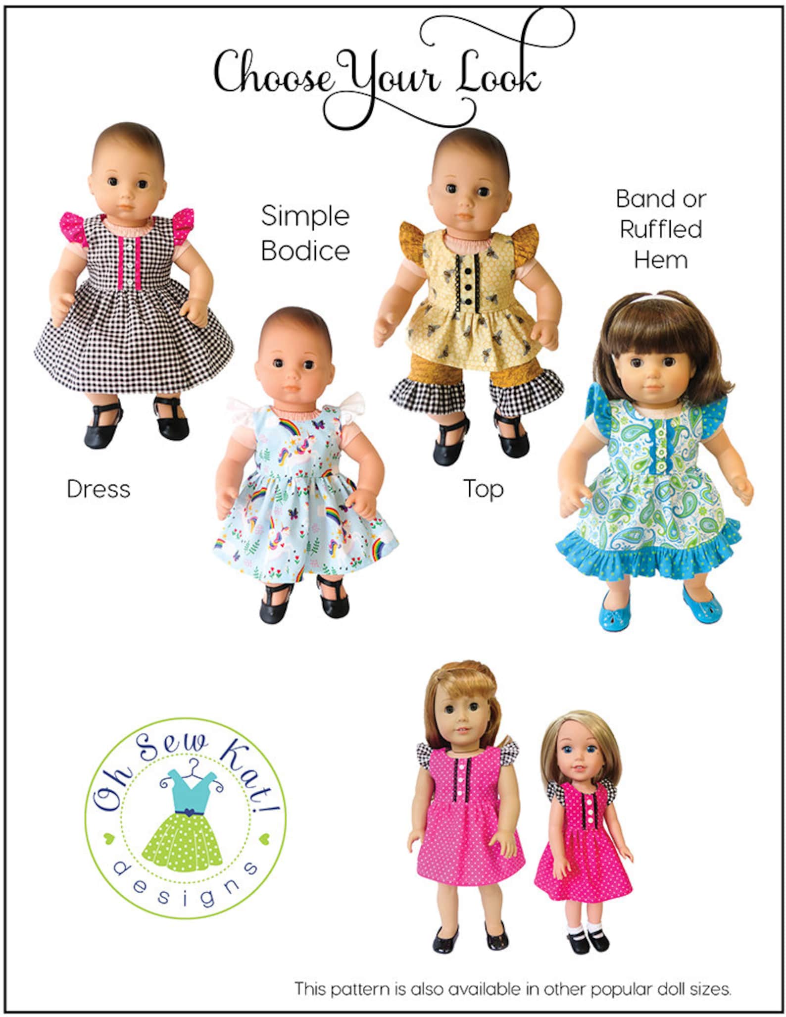 Doll Clothes Sewing Pattern for 15 Inch Baby Doll Clothes - Flutter ...