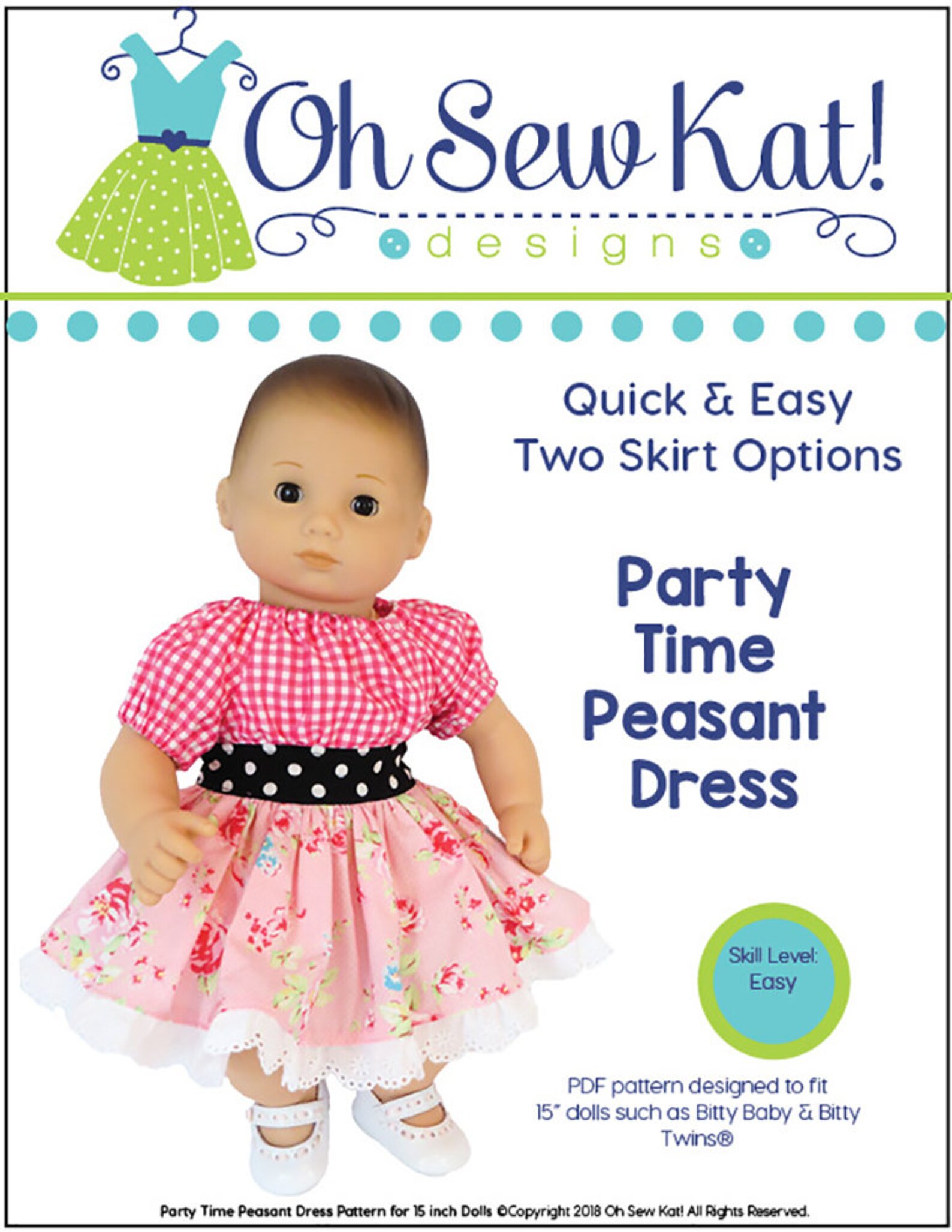Bitty Baby Doll Clothes Sewing Pattern - 15 Inch Baby Party Time ...