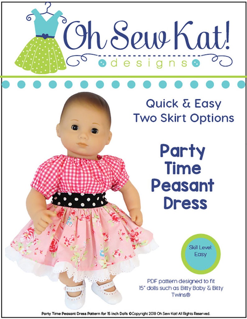 Bitty Baby Doll Clothes Sewing Pattern - 15 Inch Baby Party Time ...