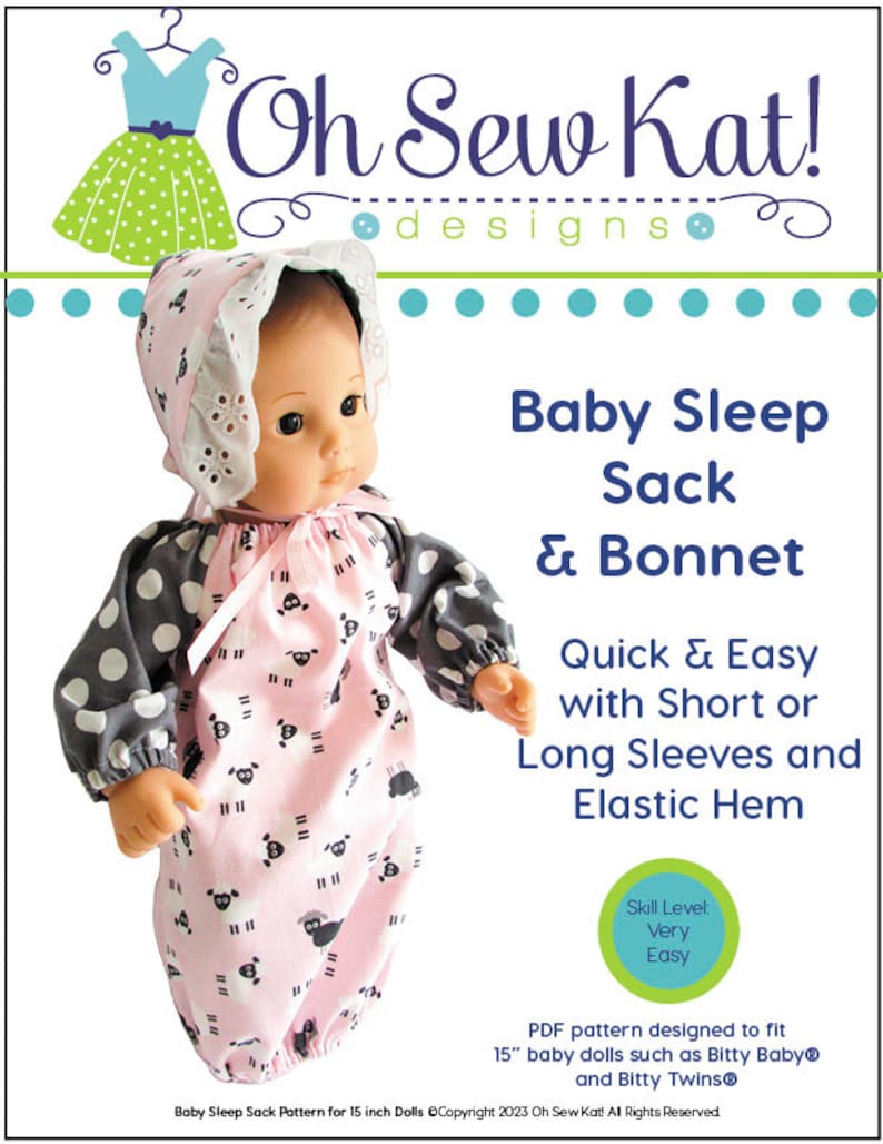 Doll Clothes Sewing Pattern for 15 Inch Soft Body Baby Doll Clothes ...
