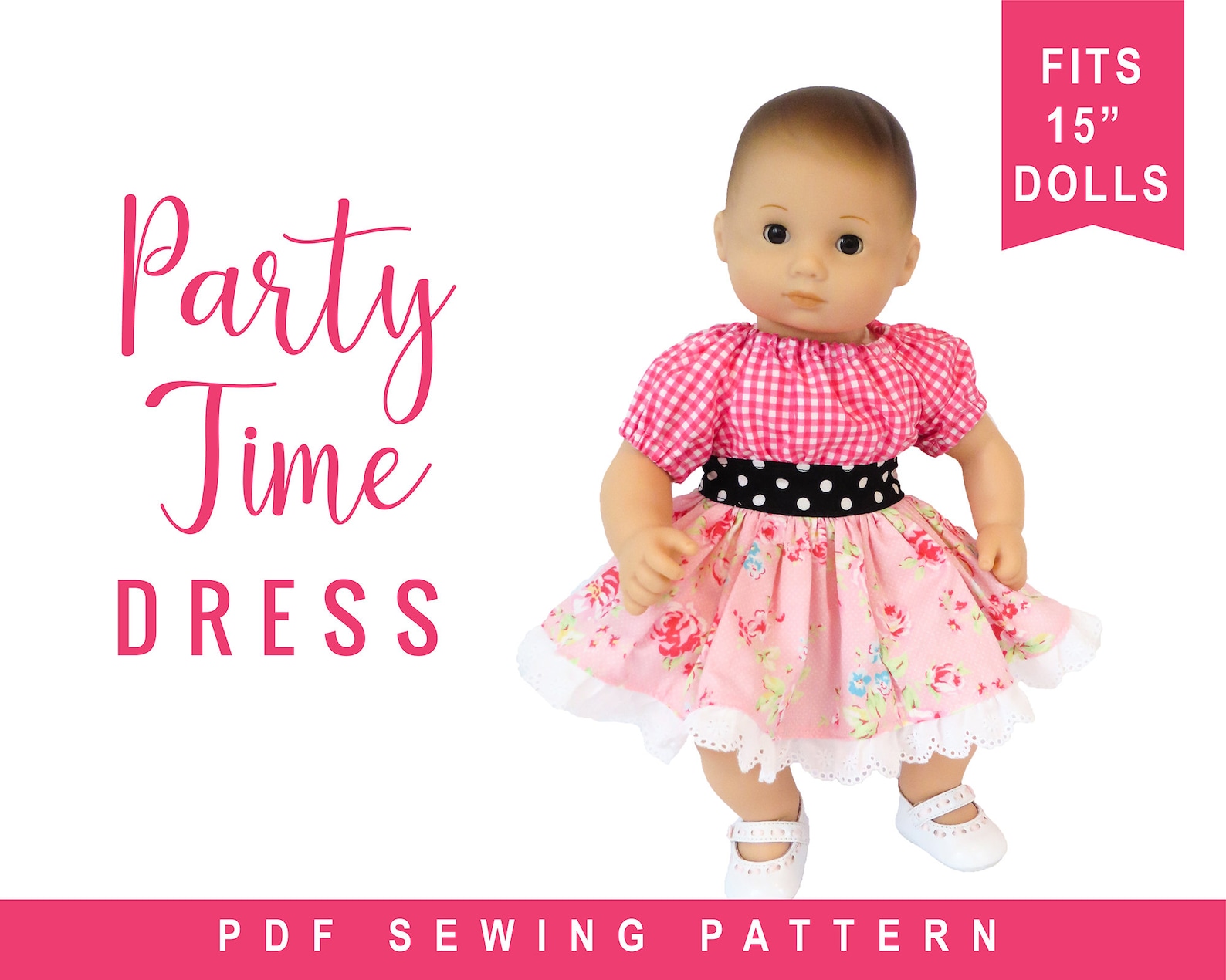 Bitty Baby Doll Clothes Sewing Pattern - 15 Inch Baby Party Time ...