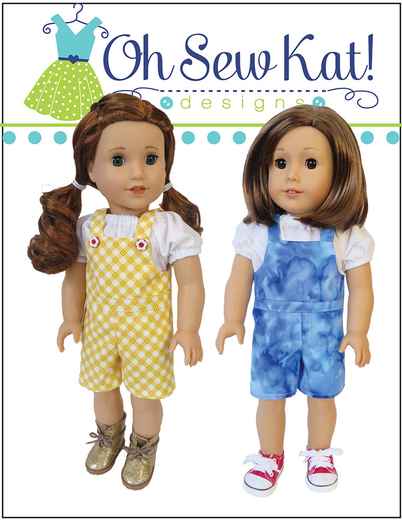 Doll Clothes Sewing Pattern for 18 Inch Doll Clothes Overalls Sewing ...