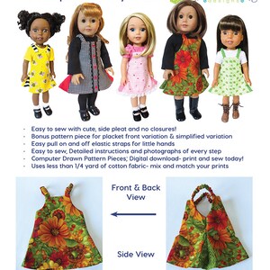 Doll Jumper Sewing Pattern Multi Size for 18 Inch & 14.5 Inch Doll ...
