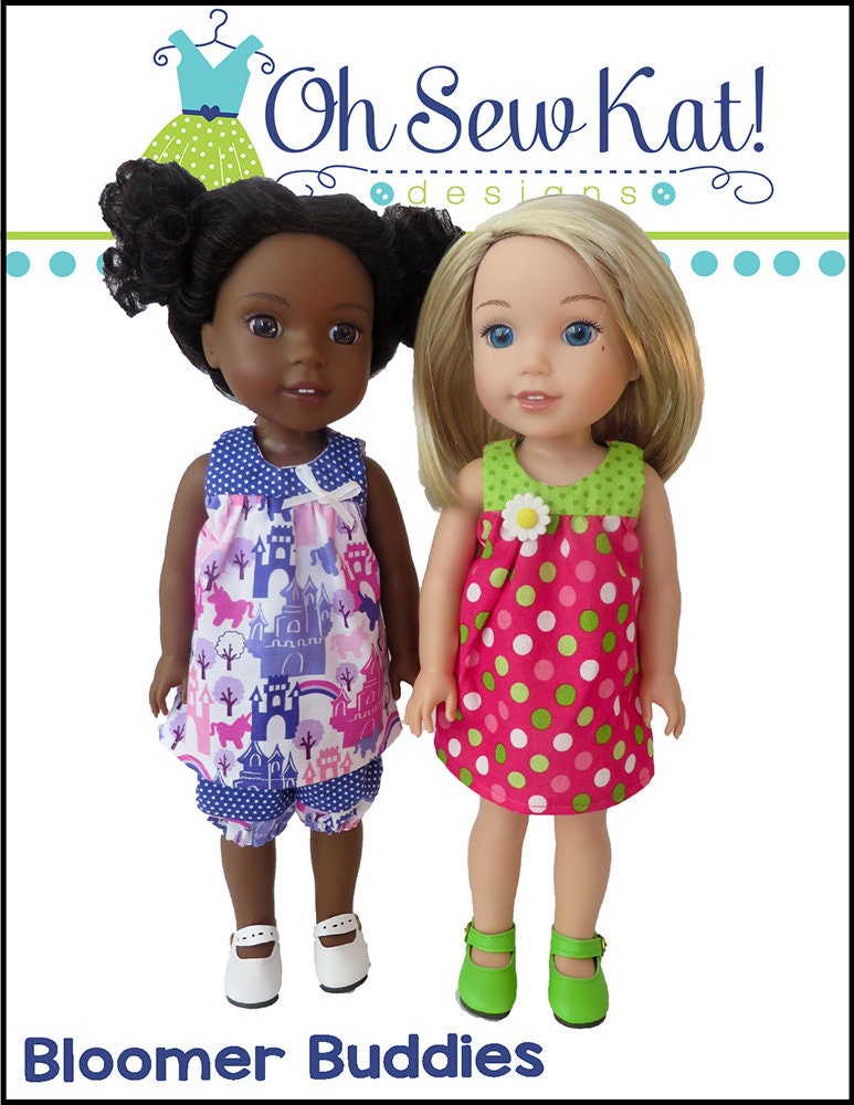 Sewing Pattern for 18 Inch & 14.5 Inch Dolls - DIY Bloomer Buddies to ...