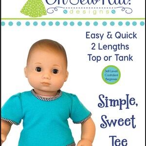 Baby Doll Tee Shirt Sewing Pattern for 15 Inch Baby Doll Clothes ...