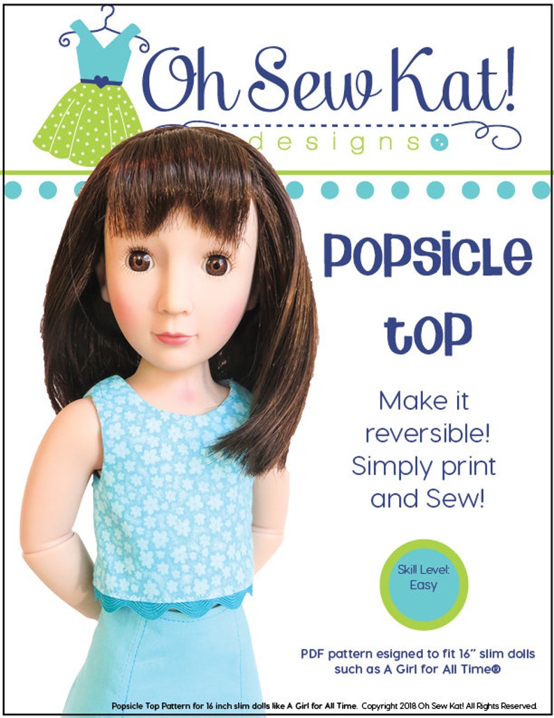 A Girl for All Time Doll Pattern Reversible Tank Top Easy to - Etsy