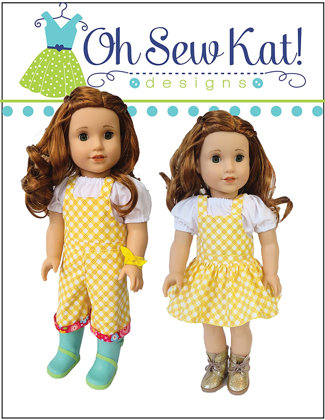 Doll Overalls Sewing Pattern Multi Size for 18 Inch Doll & 14.5 Inch ...