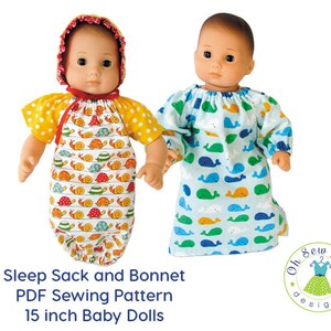 Doll Clothes Sewing Pattern for 15 Inch Soft Body Baby Doll Clothes ...