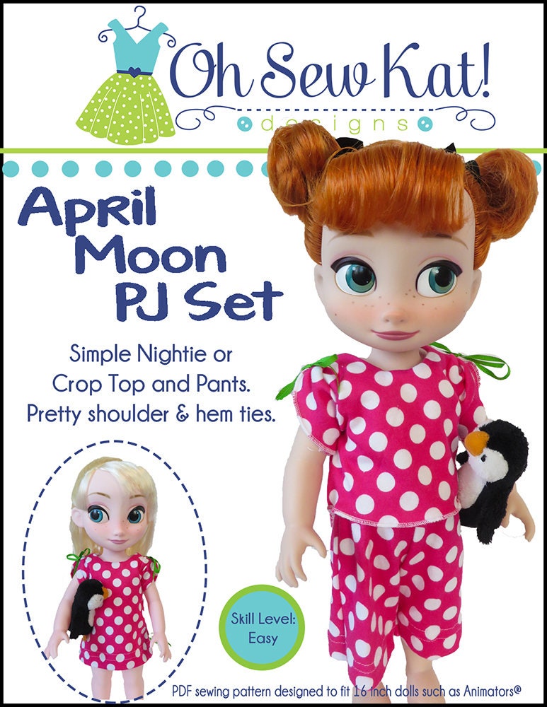 16 Inch Doll Clothes PDF Sewing Pattern Bundle for 16 Inch Animators ...