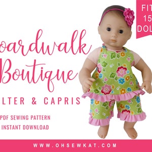 Bitty Baby Doll Clothes Printable Sewing Pattern - 15 Inch Baby ...