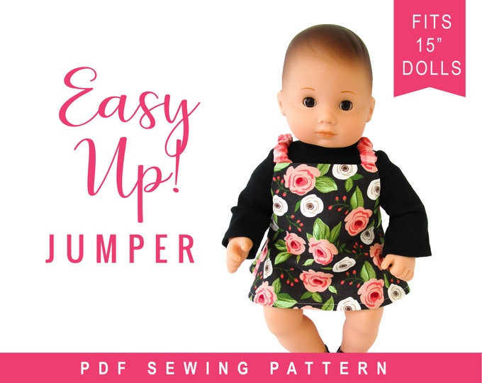 Doll Clothes Sewing Pattern for 15 Inch Baby Doll Clothes Flutter ...