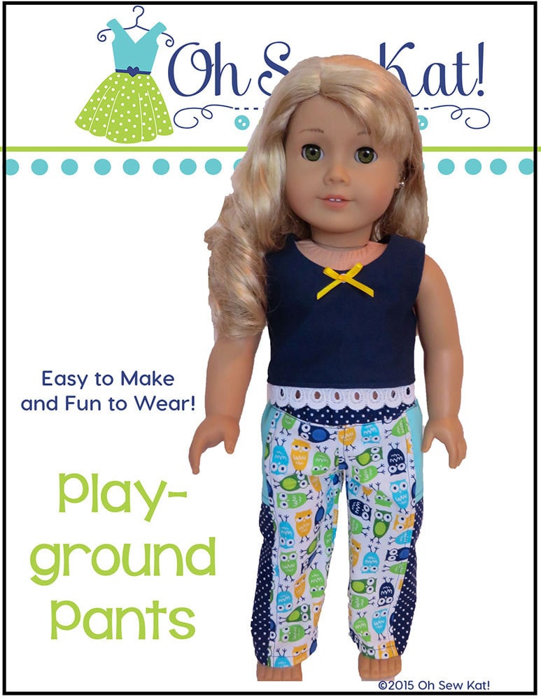 Sewing Pattern for 18 doll pants Playground Pants Doll | Etsy