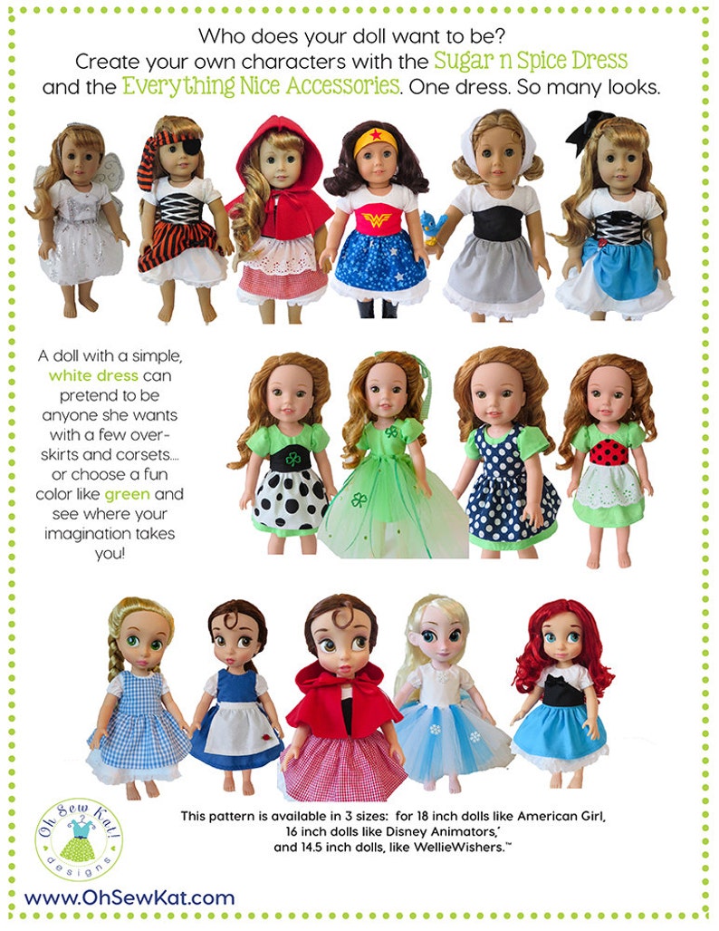 Doll Clothes Sewing Pattern for 15 Inch Baby Doll Clothes Princess ...
