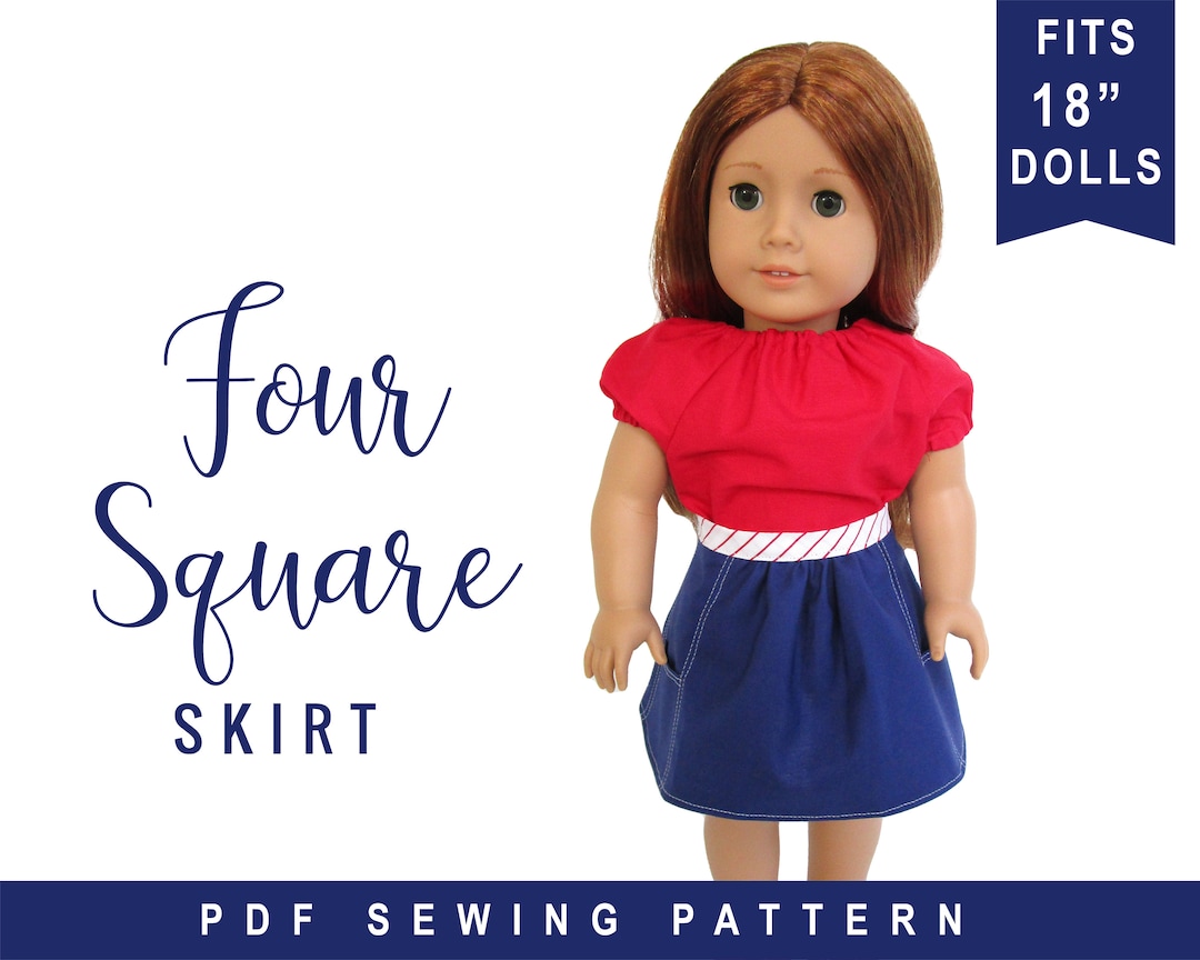 Doll Clothes - Skirt Sewing PDF Pattern for 18 Inch Doll, Easy Skirt ...