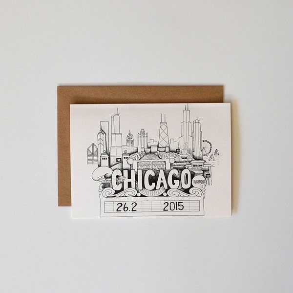 Chicago Marathon Card - Etsy