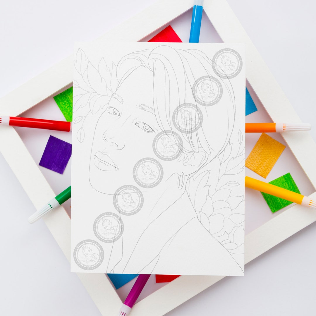 BTS Jimin Hand Drawn Coloring Book Pages Printable Fanart Coloring ...
