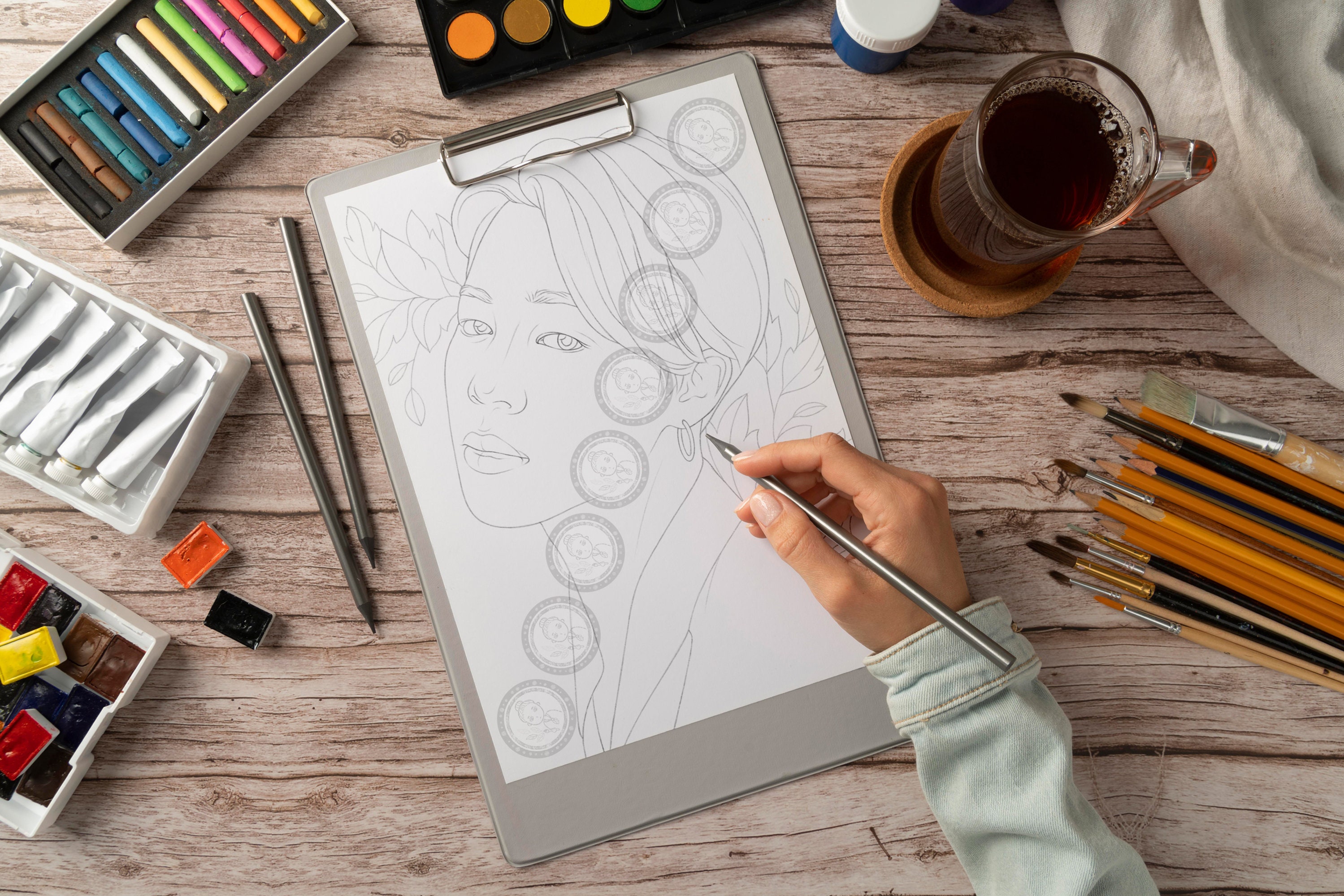 BTS Jimin Hand Drawn Coloring Book Pages Printable Fanart Coloring ...