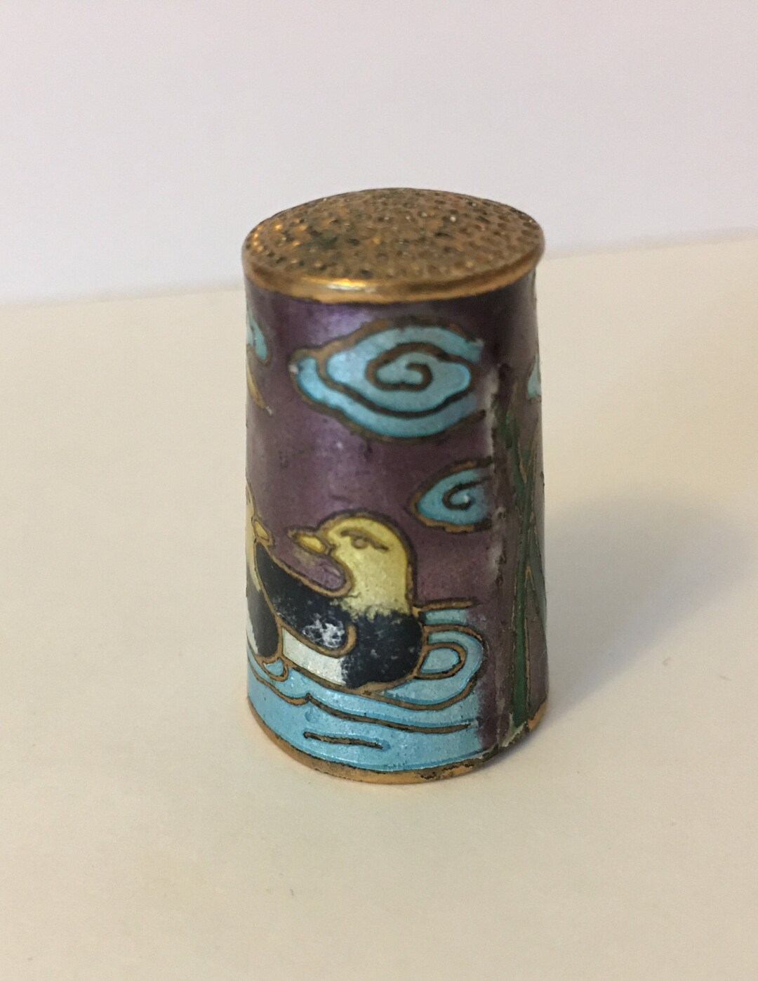 Vintage Bird Thimble, Cloisonne Bird Thimble, Bird Head Thimble, Bird ...